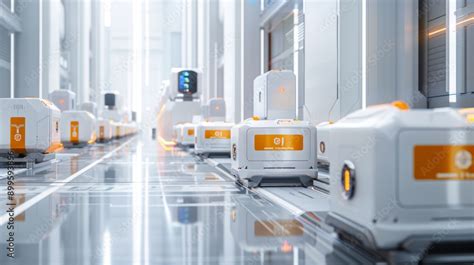 Automated Distribution Systems Futuristic Automated Hub With Sorting