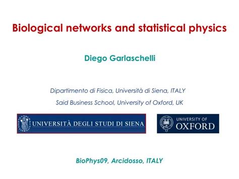 ppt biological networks and statistical physics powerpoint presentation id 1470644