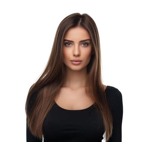 Premium Photo Portrait Of Beautiful Young Woman Franch With Long