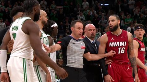 Jaylen On Words With Martin After Hard Foul I Got My Guys Back Nbc