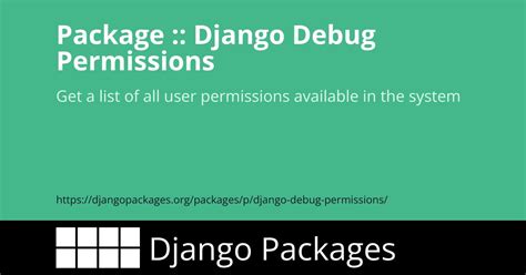 Django Packages Django Debug Permissions