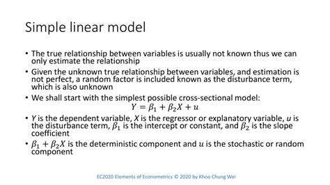 Econometrics Simple Regression Analysis PowerPoint Slides