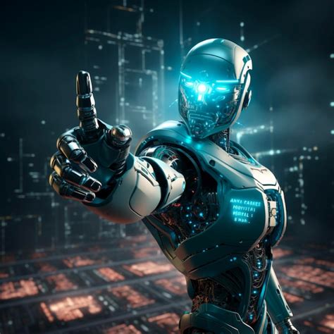 Premium Ai Image Ai Robot Hand Pointing Cloud Computing Technology Internet Storage Network
