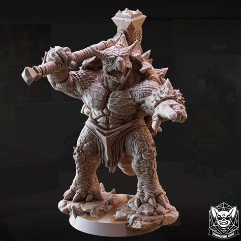 3d Printable Tortle Barbarian C Tortle Folk Turtle Huimanoid By
