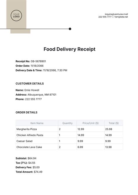 Free Delivery Receipt Templates Editable And Printable
