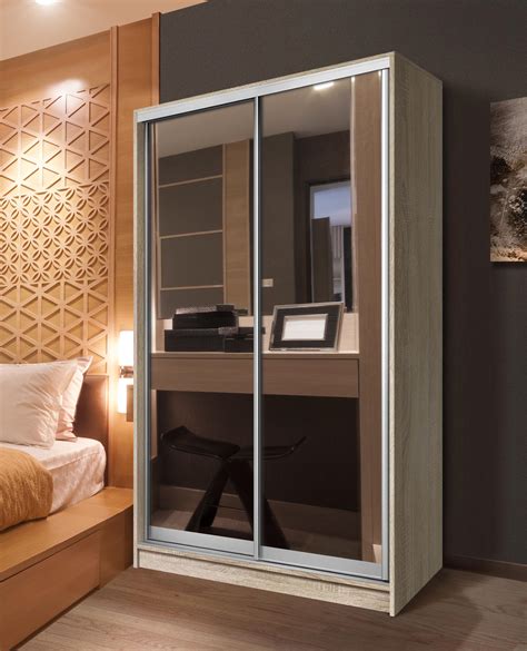 ᐉ Шафа купе дводверна Senam E Line з дзеркалом 140х60х210 см Дуб Сонома • Краща ціна в Києві