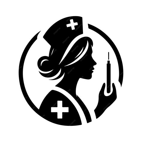 Vector De Silueta Del Concepto Del Logotipo De La Enfermera Vector