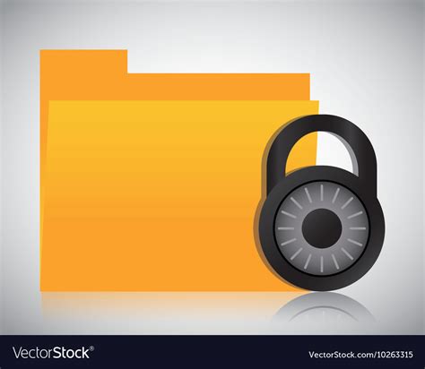 File Archive Padlock Data Center Web Hosting Vector Image