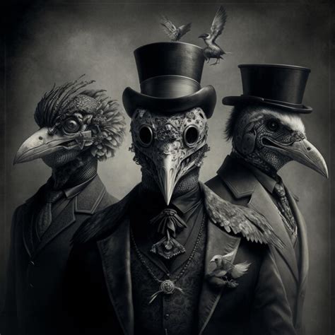 Premium Photo | Three plague doctor