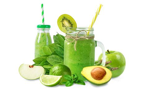 녹색 과일과 채소로 만든 스무디 비타민 드링크 흰색 배경에 격리 시금치에 대한 스톡 사진 및 기타 이미지 시금치 유리잔