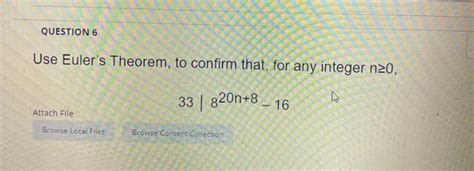 solved question 6 use euler s theorem to confirm that for