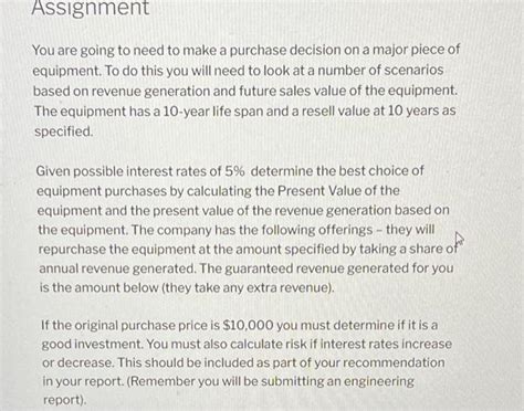 Solved Assignment You Are Going To Need To Make A Purchase