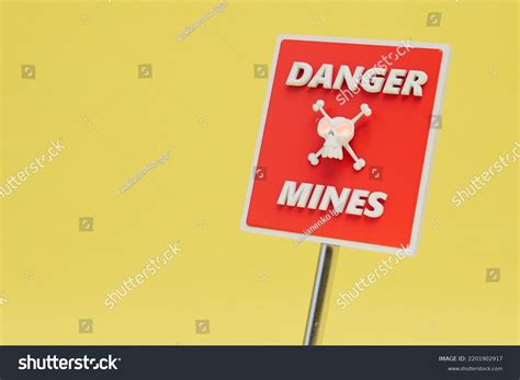 Red Dangerous Mine Sign Danger Symbol Stock Illustration 2201902917