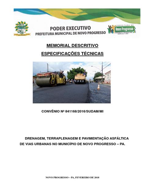Memorial Descritivo E Especificações Técnicas Pdf Tráfego