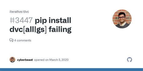 pip install dvc[all gs] failing · issue 3447 · iterative dvc · github