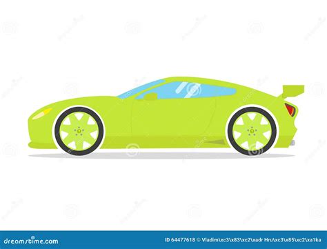 Race Sport Car Tuning Coupe Auto Flat Vector Transportation Vehicle