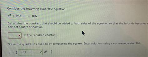 [answered] Consider The Following Quadratic Equation 2 26z Determine Kunduz