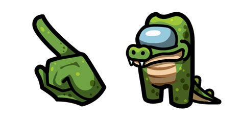 Among Us Green Alligator Character Cursor Custom Cursor