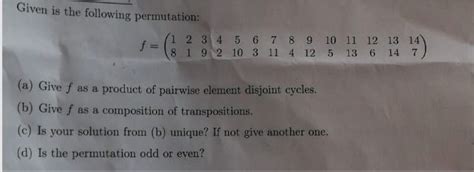 solved given is the following permutation 1 2 3 4 5 6 7 8