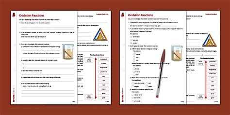 Oxidation Reactions Worksheet Ks Chemistry Beyond