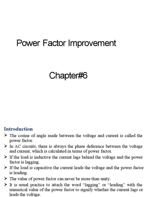 Power Factor Improvement Chapter6 Pdf Ac Power Electric Motor