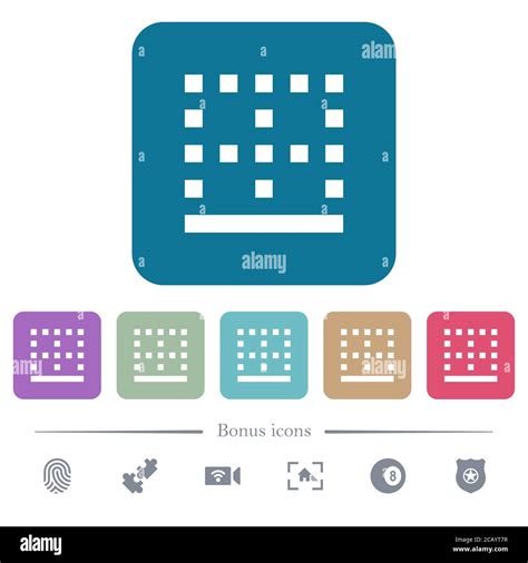 Bottom Border White Flat Icons On Color Rounded Square Backgrounds 6 Bonus Icons Included Stock