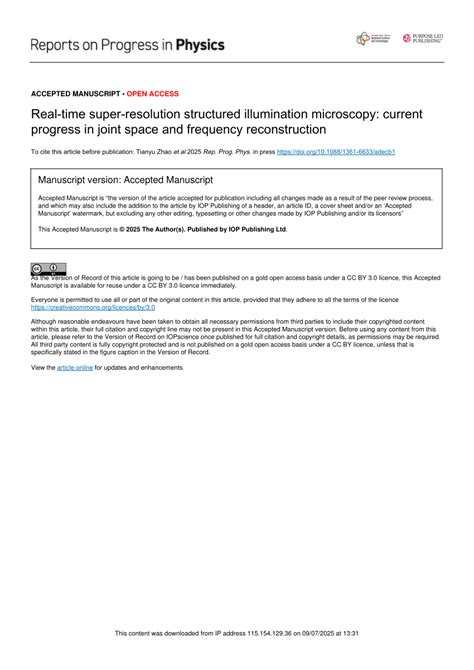 Pdf Real Time Super Resolution Structured Illumination Microscopy Current Progress In Joint