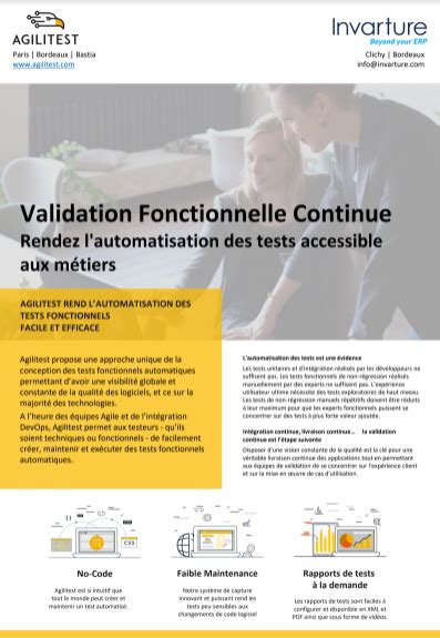Lautomatisation Des Tests Fonctionnels Sap Avec Agilitest