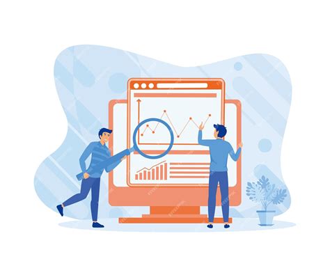 Premium Vector Businessman Working For Data Analysis And Monitoring On Web Report Dashboard