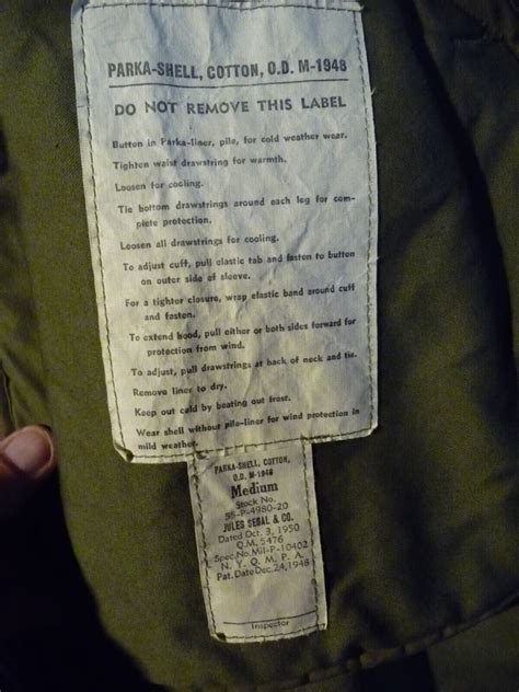 1950s Us Army Military Parka Cold Weather Coat Hood And Wool Liner