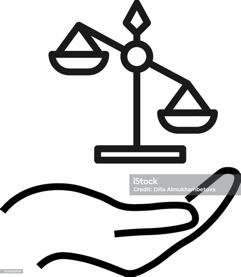 지원 현재 자선 표지판 웹 사이트 상점 상점 및 기타 시설에 대한 흑백 기호 편집 가능한 스트로크 뻗은 손 위에 비늘의 벡터 선 아이콘 개념에 대한 스톡 벡터 아트 및 기타