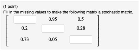 Solved Point Fill In The Missing Values To Make The Chegg