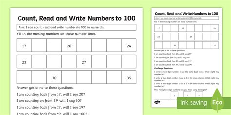 Year 1 Count Read And Write Numbers Maths Mastery Worksheet Worksheet