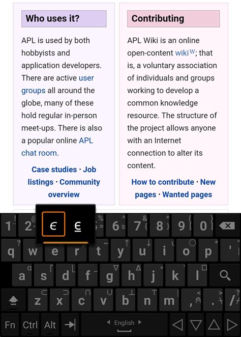 Typing Glyphs Apl Wiki