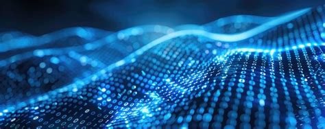Futuristic Digital Backdrop With Glowing Binary Code And Abstract Wave Patterns Premium Ai