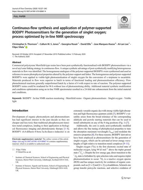 PDF Continuous Flow Synthesis And Application Of Polymer DOKUMEN TIPS