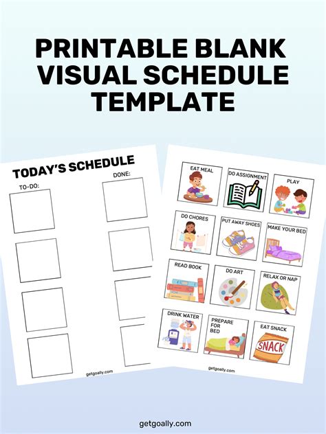 Visual Schedule Template Free Printable Printable Templates