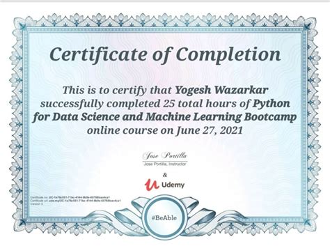 Yogesh Wazarkar On Linkedin Udemy Python Datascience
