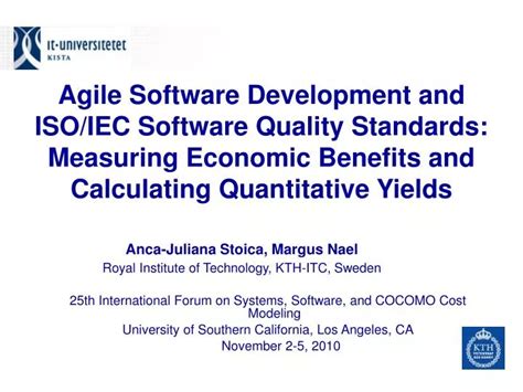 PPT Agile Software Development And ISO IEC Software Quality Standards Measuring Economic