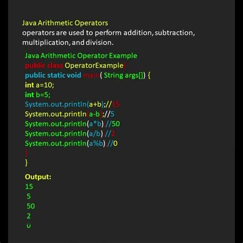 what is Java Arithmetic Operators !! with Example !!full explanation #shorts #java #status - YouTube
