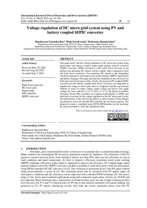 Pdf Voltage Regulation Of Dc Micro Grid System Using Pv And Battery