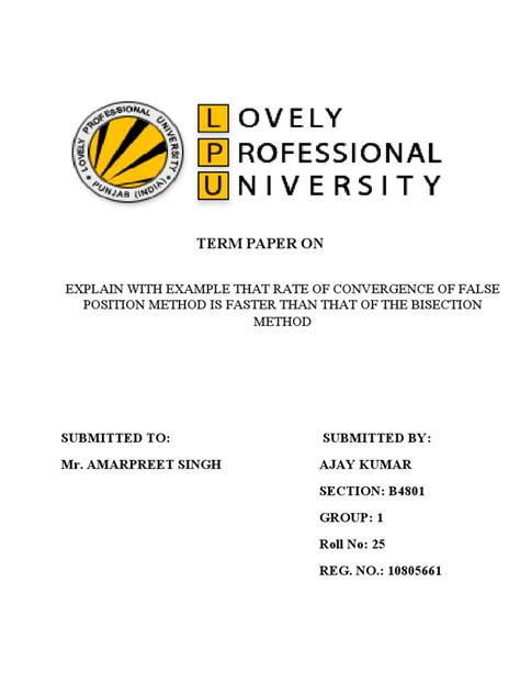 Convergance Of Regular Falsi Method Pdf Discrete Mathematics