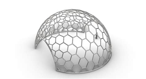hexagonal dome structure geodesic like wireframe design v3 3d model cgtrader
