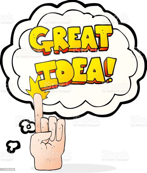 손으로 그린 생각 거품 만화 좋은 아이디어 기호 가리키기에 대한 스톡 벡터 아트 및 기타 이미지 가리키기 귀여운 기이함
