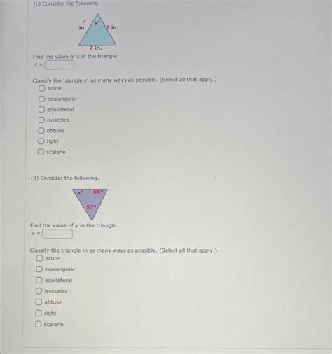 Solved C Consider The Following Find The Value Of X In Chegg