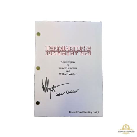Edward Furlong Terminator 2 Judgement Day Signed Script Exclusivesignings