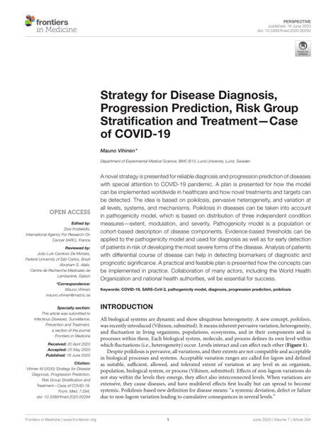 Pdf Strategy For Disease Diagnosis Progression Prediction Risk Group Stratification And