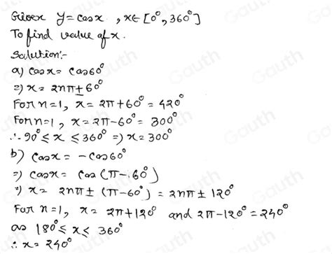 Solved Here Is A Sketch Of The Graph Of Y Cos X For Values Of X From To A Cos X Cos