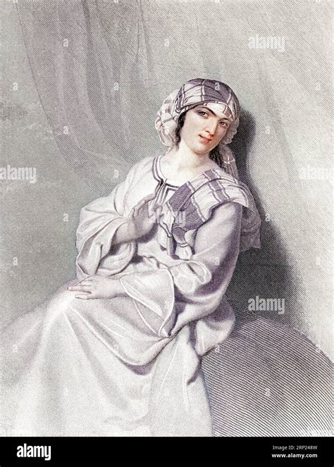 Sarah Wife Of Tobit Old 19th Century Engraved Colored Illustration From Mugeres De La Biblia