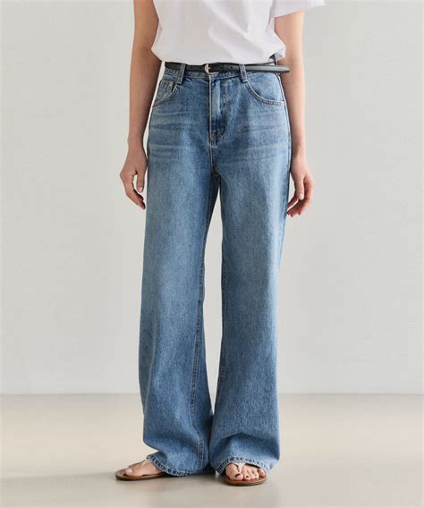 딘스 당일발송국내제작고퀄리티브러쉬 빈티지 데님 팬츠블루